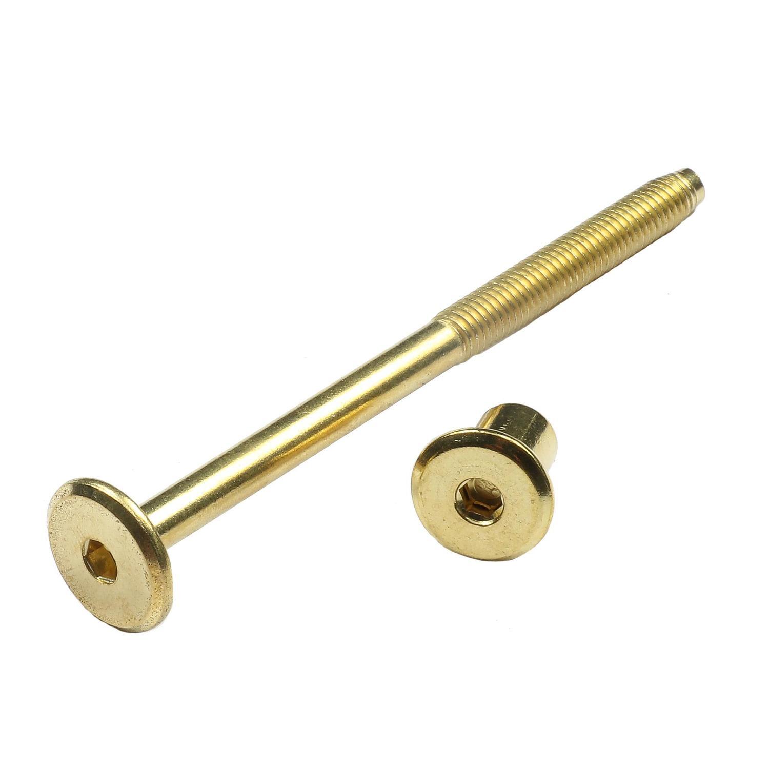 Hafele | Joint Connector Bolt with Screw Cap M6X90mm Brass | Mitre10