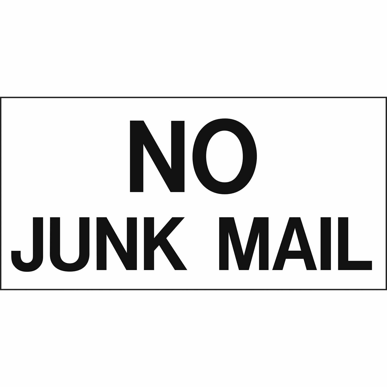 HY-KO | No Junk Mail Sign W: 50mm, L: 100mm | Mitre10