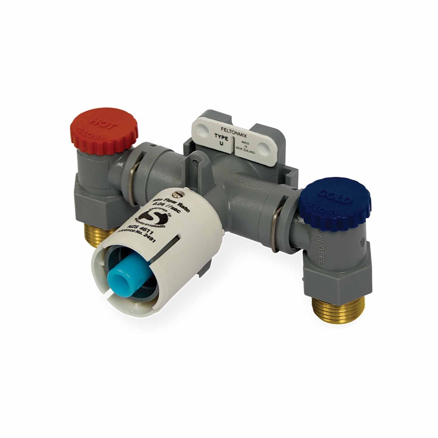 Felton | Mixing Valve Unequal Pressure H: 56mm, W: 132mm, D: 90mm Blue ...