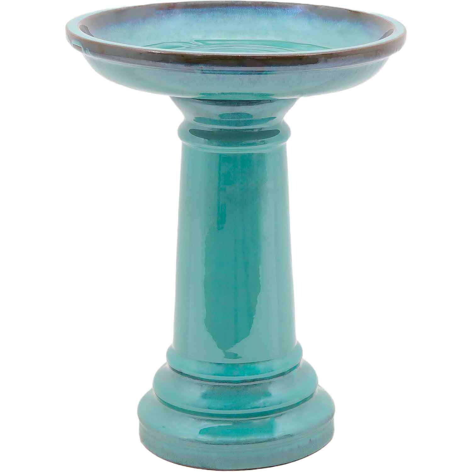 Gardeners Edge | Glazed Mini Bird Bath Firework Green | Mitre10
