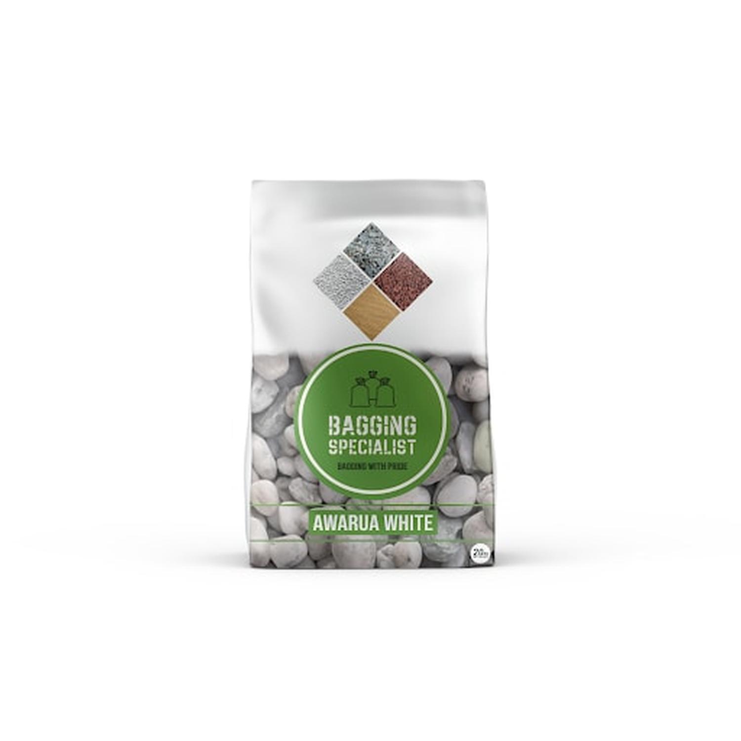 Awarua White Pebbles 20kg White | Bagged Aggregates