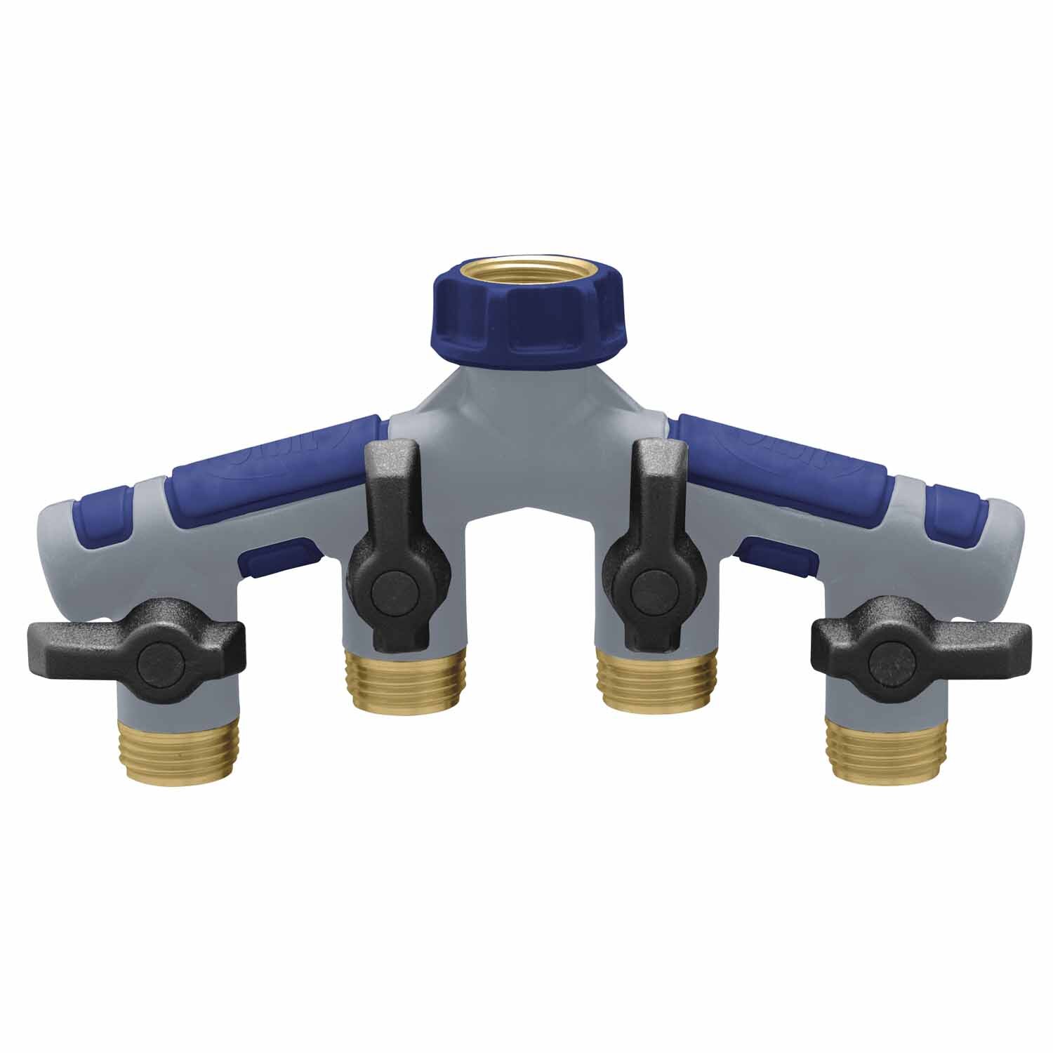 Orbit | Max 4 Way Tap Connector 20mm Blue & Grey | Mitre10
