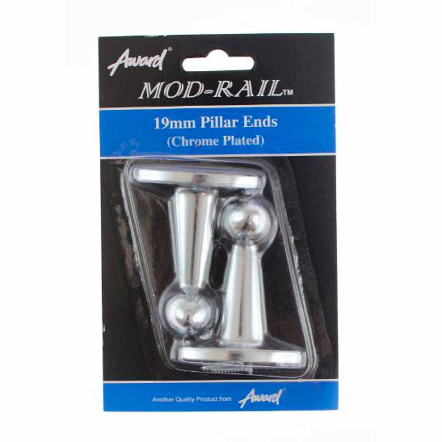 Award | Mod Rail Chrome Plated End Pillars 19mm | Mitre10