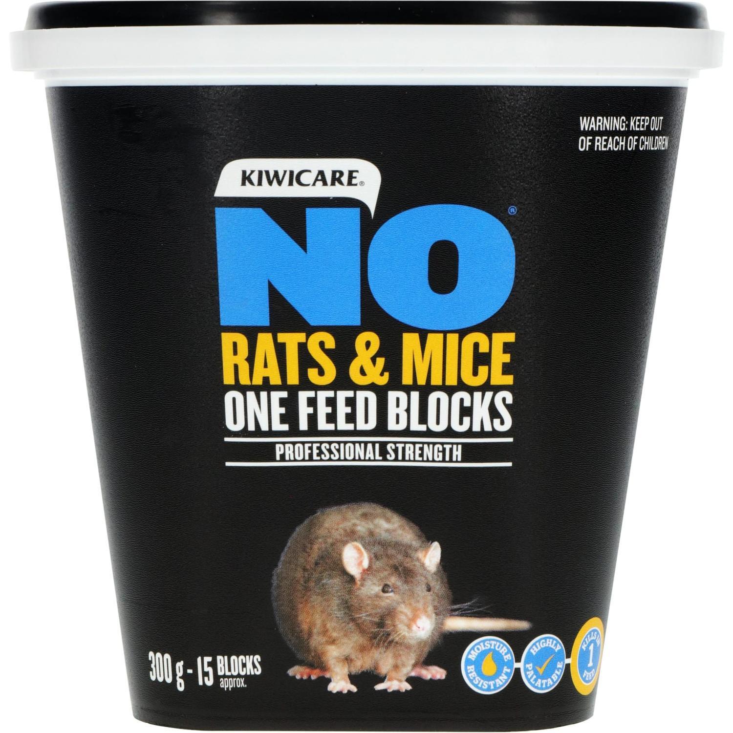 Kiwicare | NO Rats & Mice One Feed Rodent Bait Blocks 300g | Mitre10