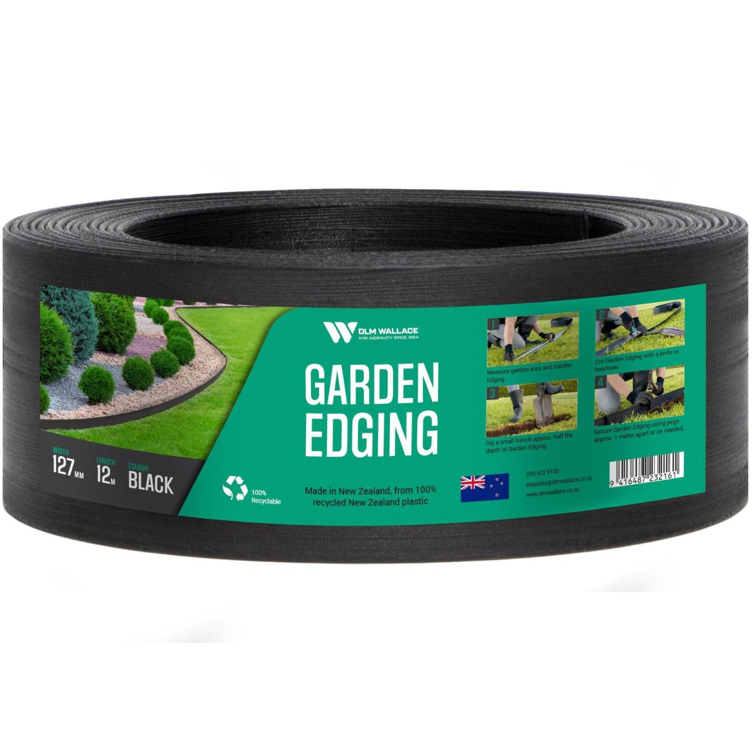 DLM Wallace Garden Edging 127mm x 12m Black | Mitre10