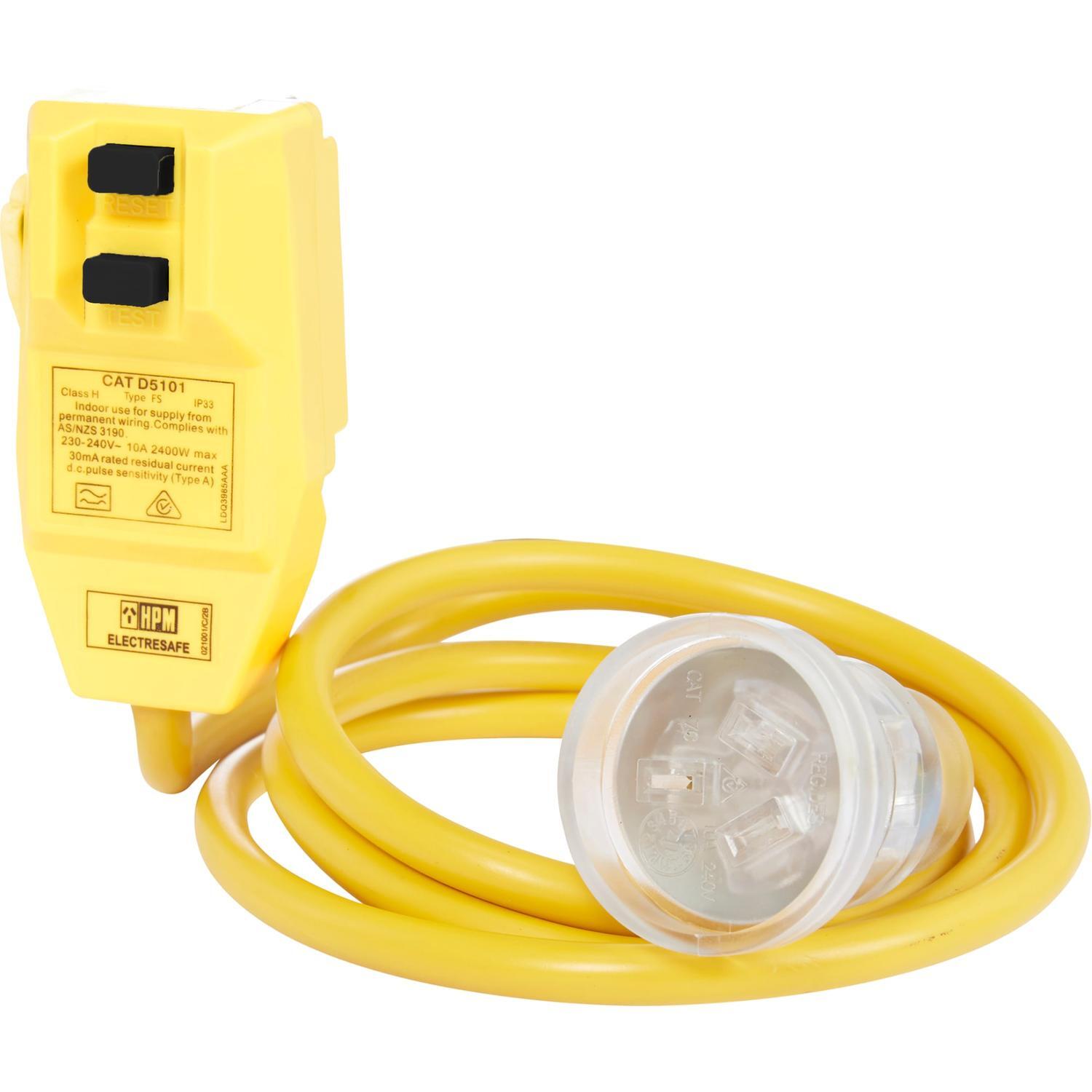 HPM | Heavy Duty RCD Extension Cord 1.6m Yellow | Mitre10