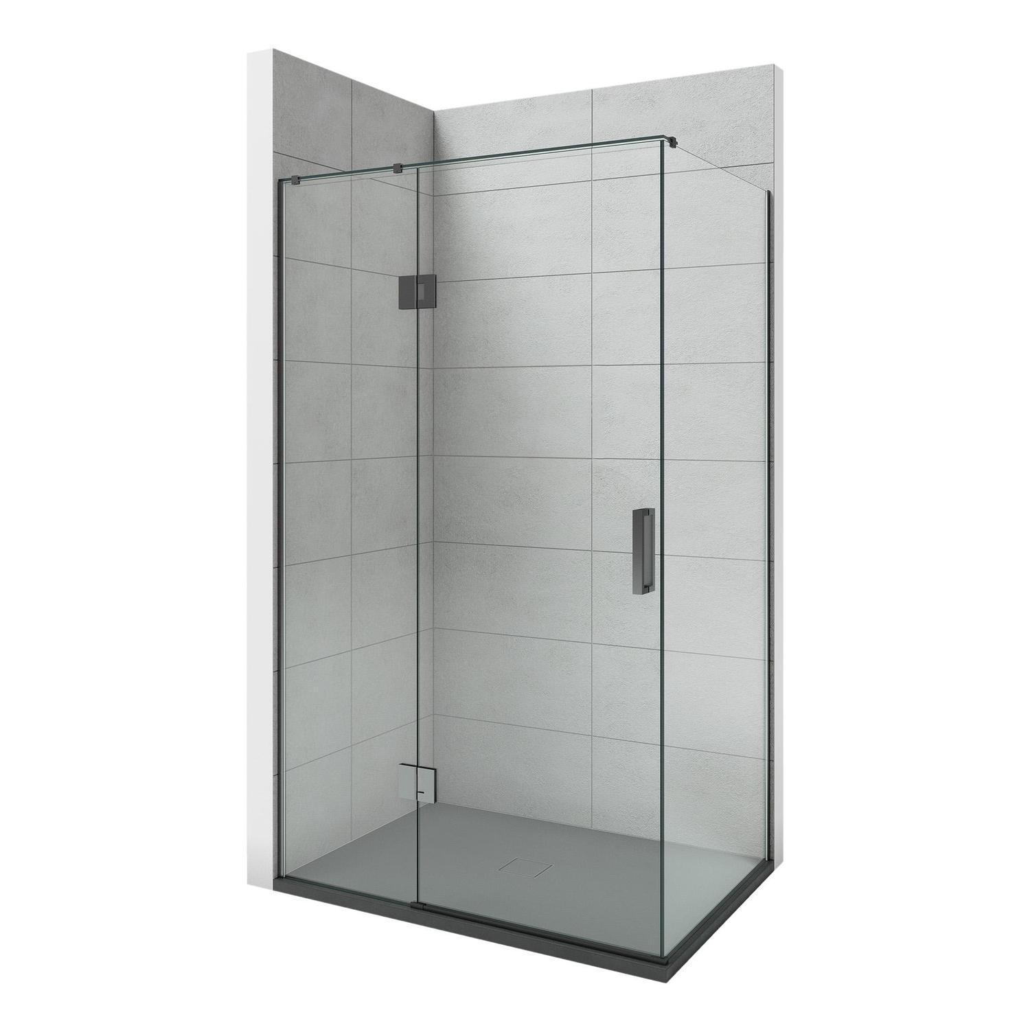 Atlantis | Solara 1410 x 1010mm 2-Wall LH Black Tray and Gunmetal ...