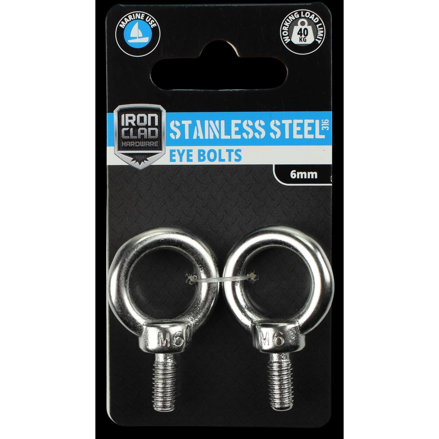 Iron Clad | Eye Bolts 6mm Stainless Steel 316 | Mitre10