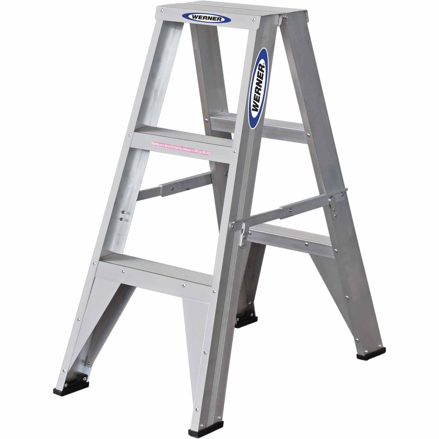 Werner | Double-Sided Ladder 3 Step Aluminium | Mitre10