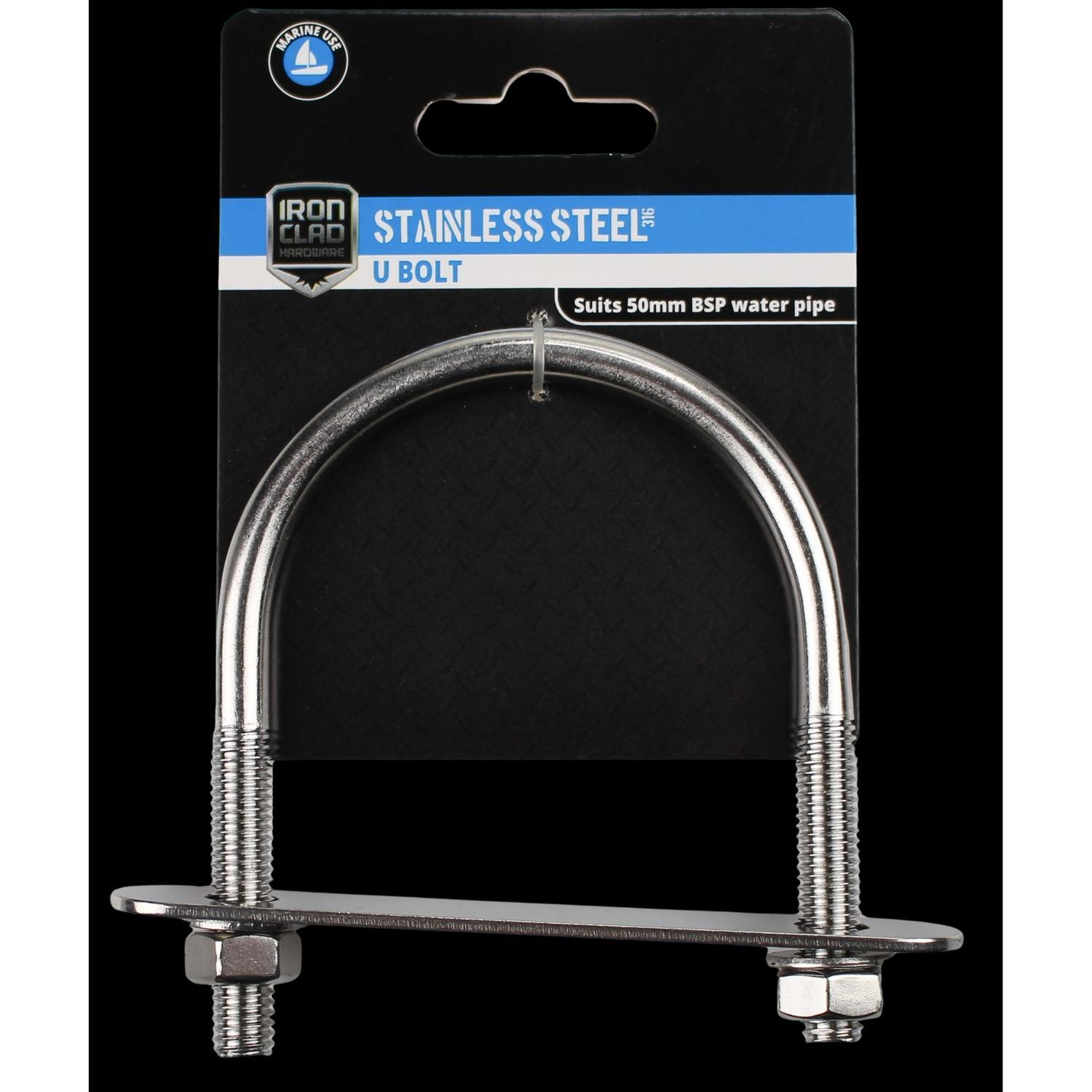 Iron Clad | U Bolt 50mm Stainless Steel 316 | Mitre10