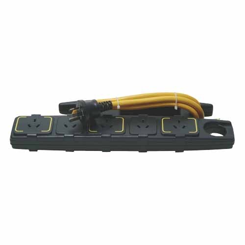 HPM | Plug Boss Powerboard 5 Outlet 1.8m Yellow and Black | Mitre10