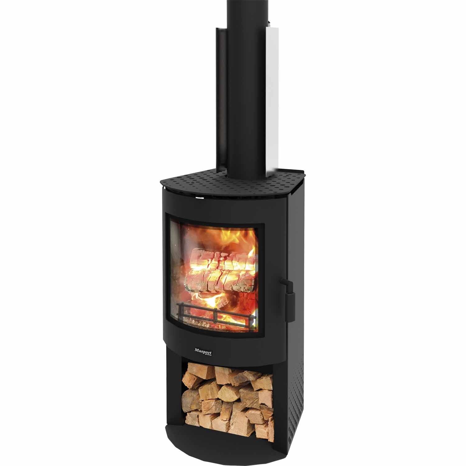Masport | Akaroa Freestanding Wood Fire with Wood Stacker | Mitre10