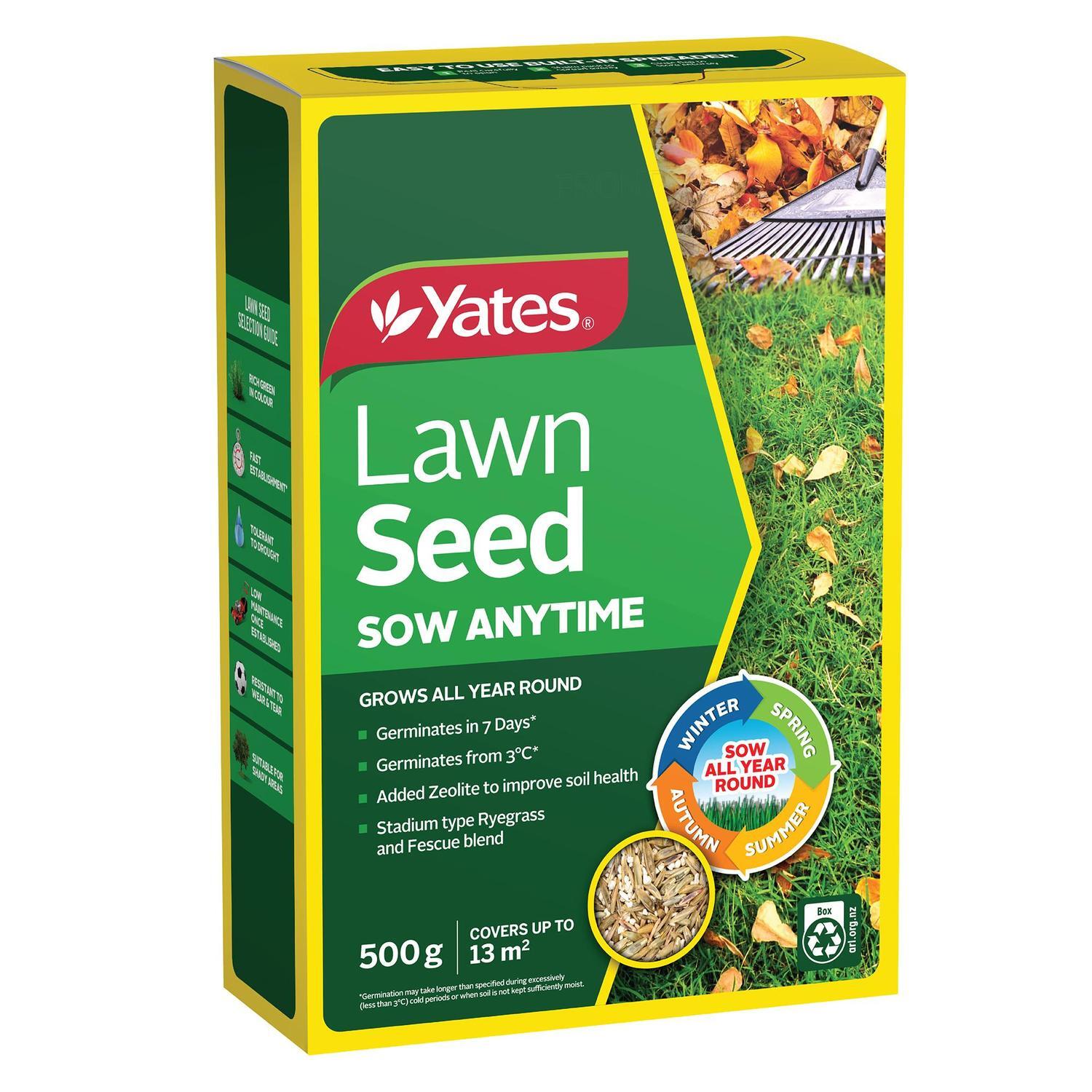 Yates Lawn Seed Sow Anytime 500g | Lawn Seed