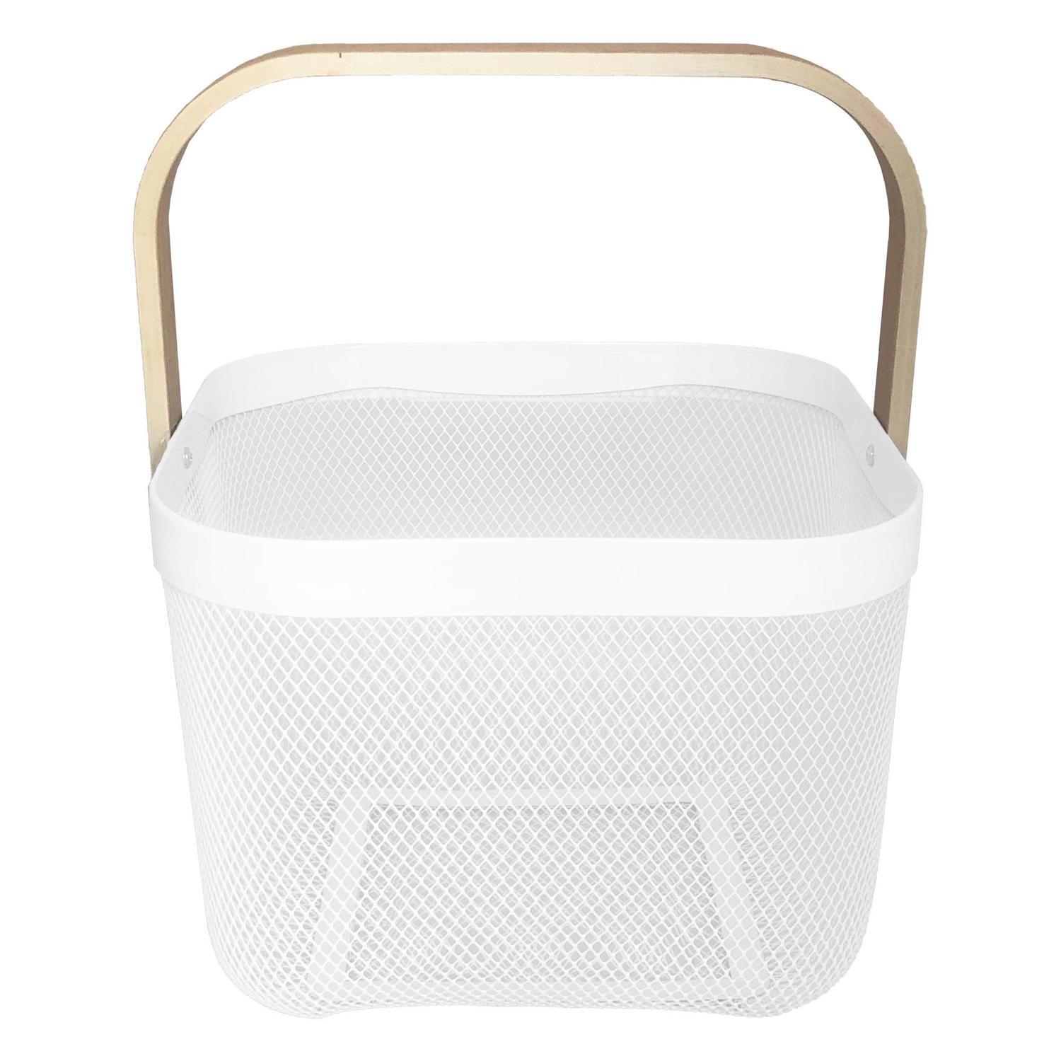 Kates Kitchen | Metal Mesh Pantry Basket with Wooden Handle H: 185mm, W ...