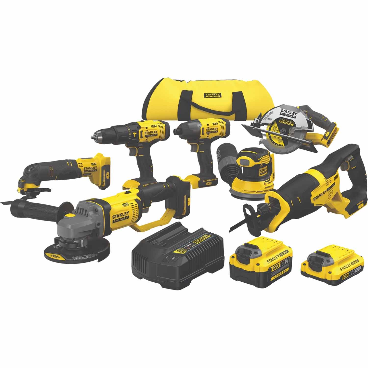 Stanley Fatmax | V20 Cordless Tool Combo Kit 7 Piece 18 Volt, 4Ah/2Ah ...