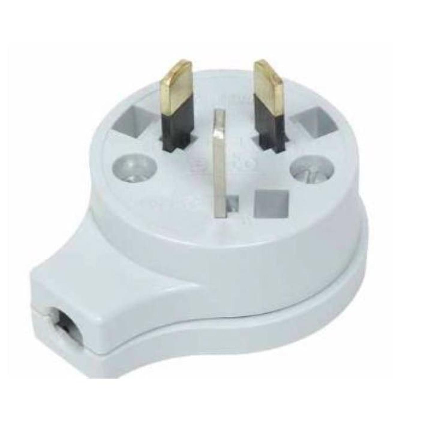 Jackson | 3 Pin Side Entry Plug White | Mitre10