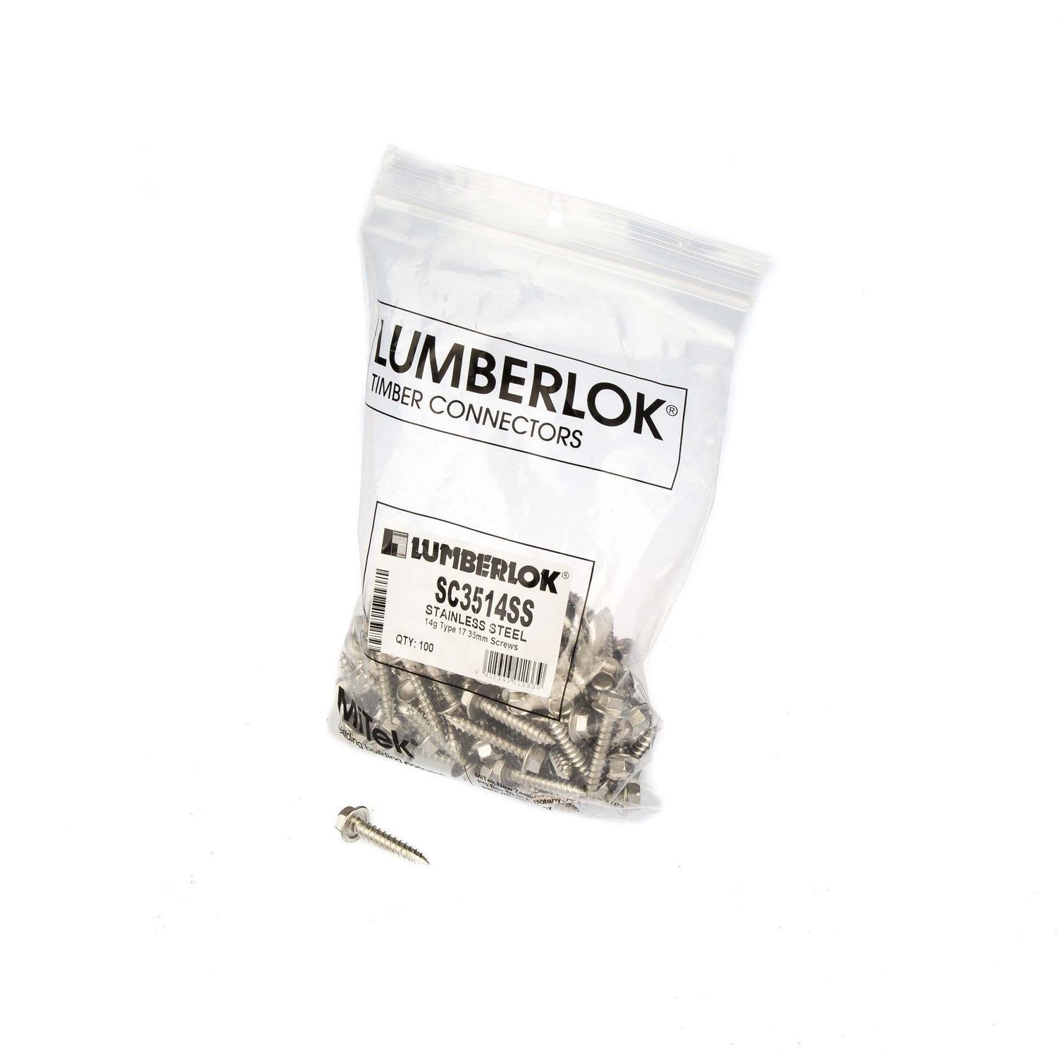 Lumberlok | Type 17-14g x 35mm Hex Head Stainless Steel Screws (100/bag ...
