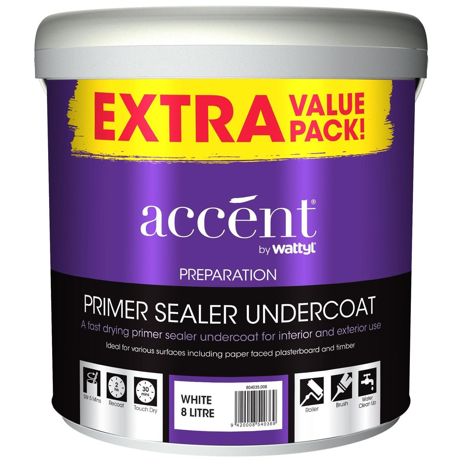 Accent | Water Based Primer Undercoat 8L White | Mitre10