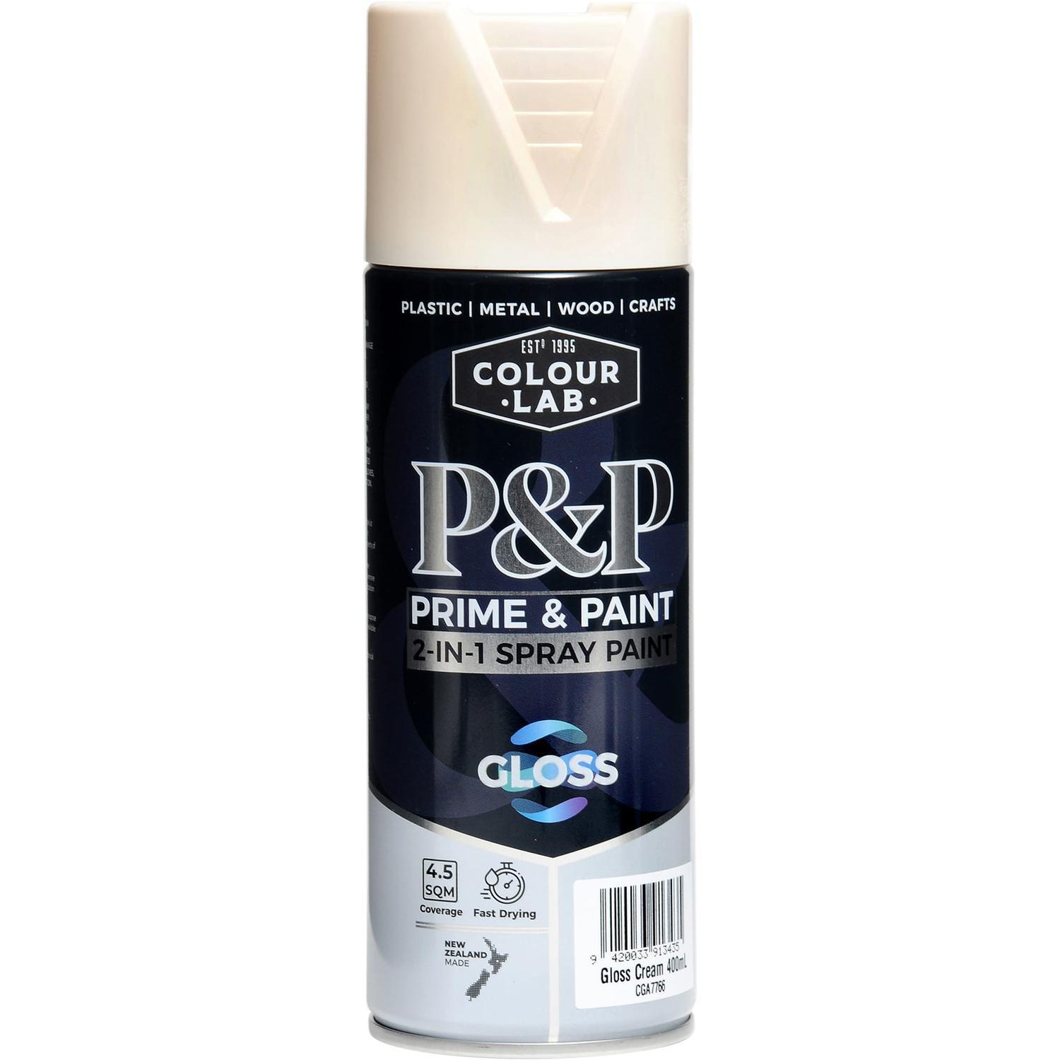 Colour Lab | Prime & Paint Aerosol Spray Paint 400ml Cream | Mitre10