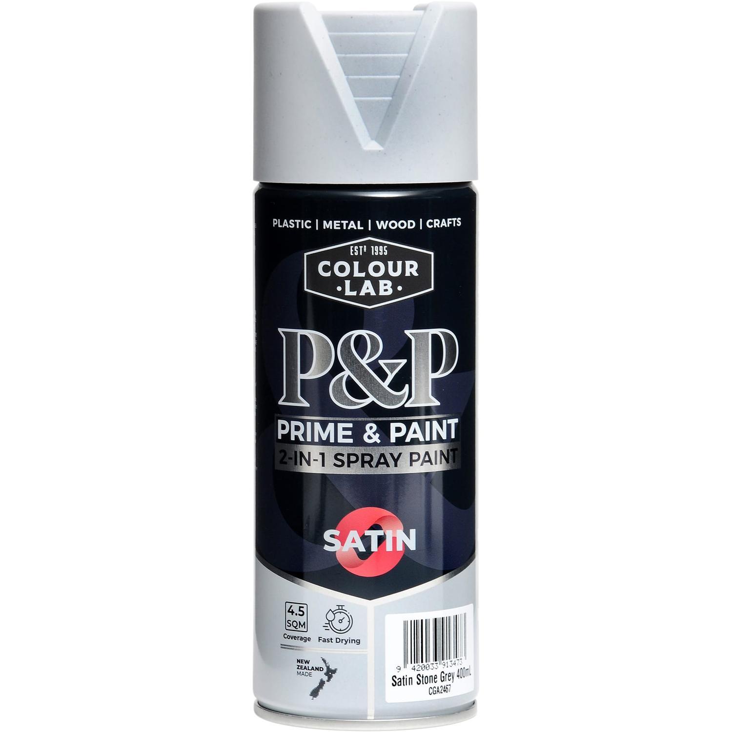 Colour Lab | Prime & Paint Aerosol Spray Paint 400ml Grey | Mitre10