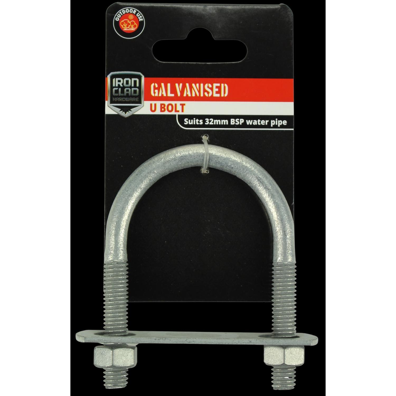 Iron Clad | U Bolt 32mm Galvanised | Mitre10