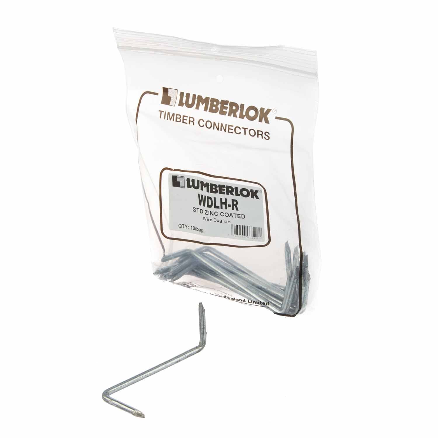 Lumberlok | Wire Dog Left Hand (10/bag) Zinc Galvanised | Mitre10