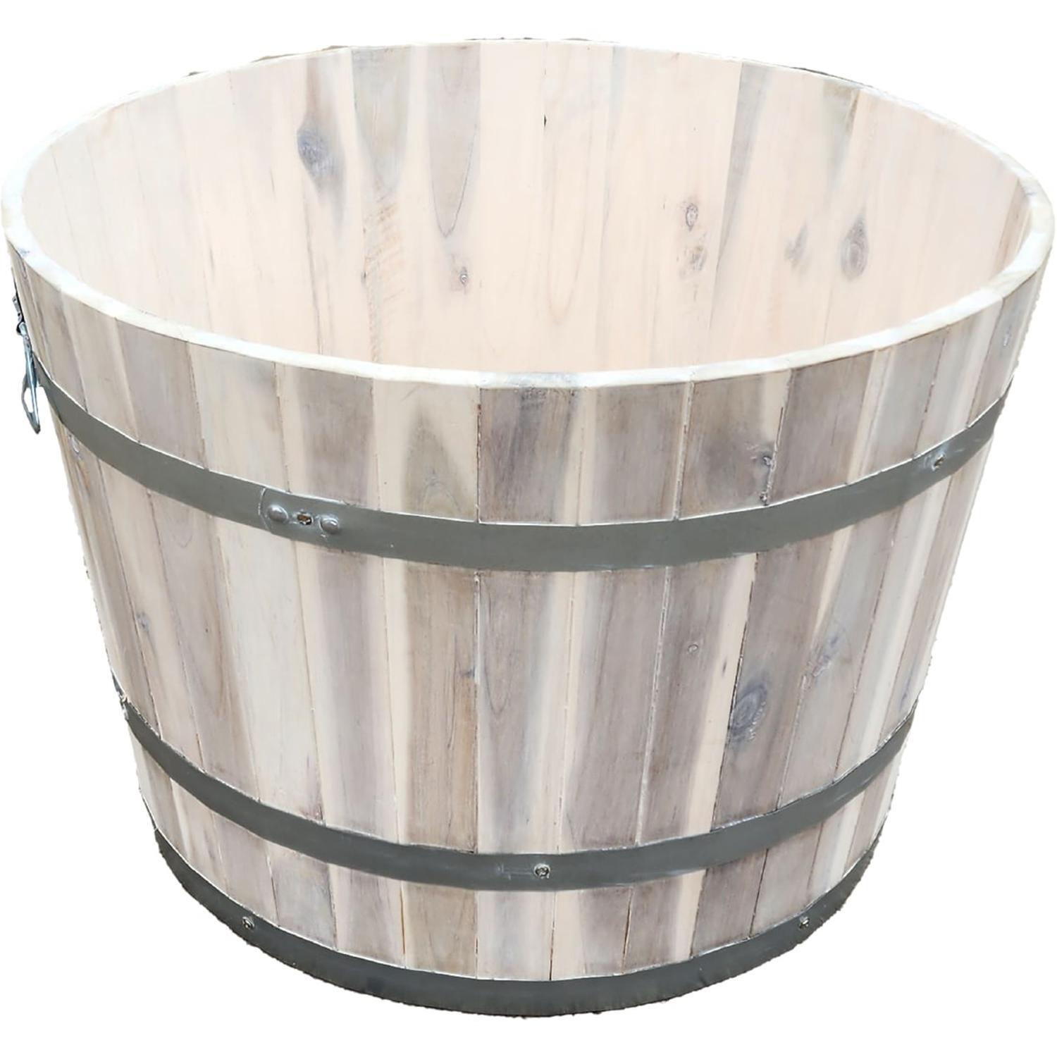Acacia Round Barrel | Timber Planters & Troughs